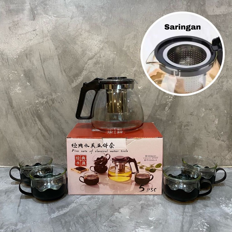 Jual TEAPOT / IDOLA Set 5 IN 1 | TEAPOT / IDOLA Kaca Teko Teh | RANDOM ...