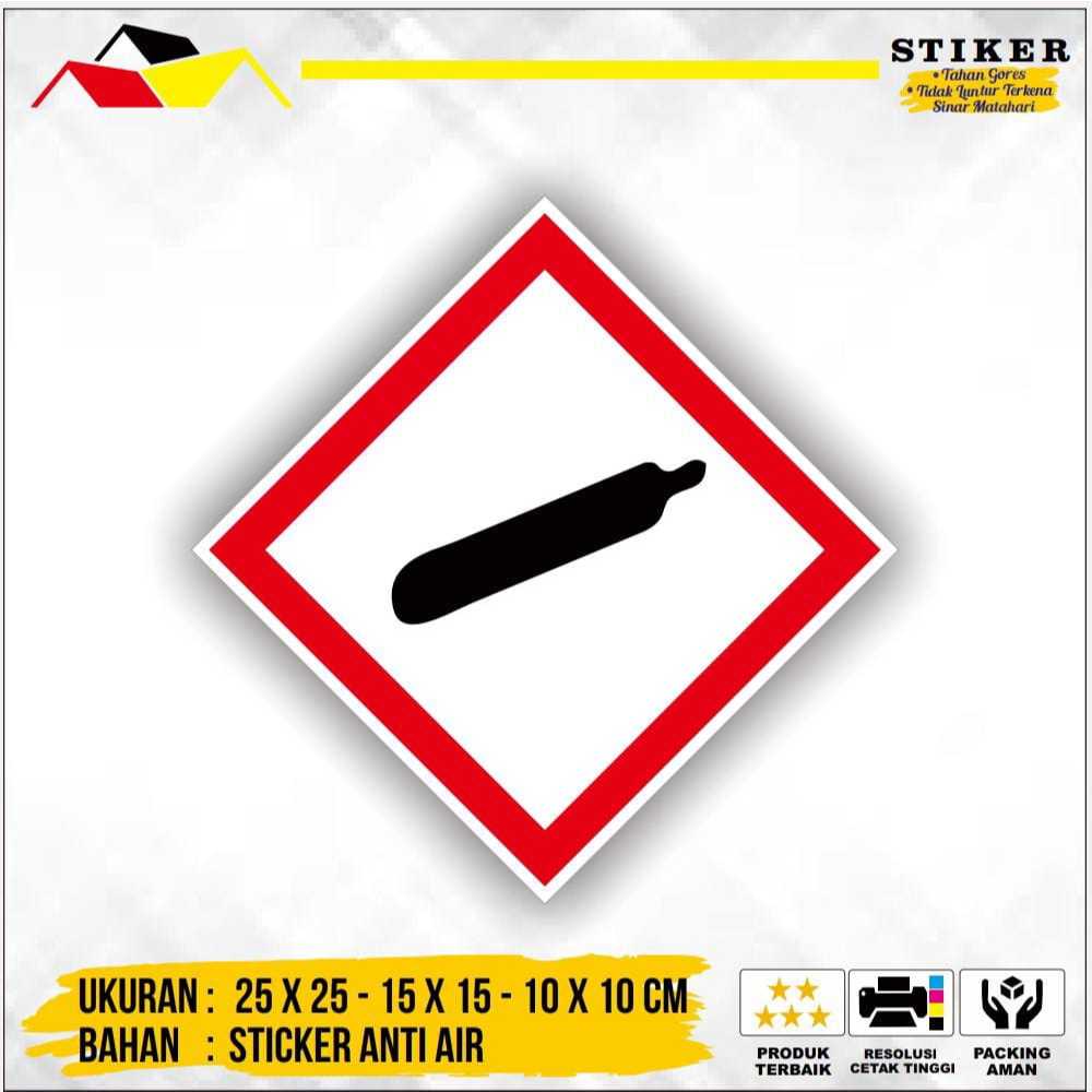 Jual Stiker Label Tanda Simbol Limbah B3 Tabung Gas Bertekanan | Shopee ...