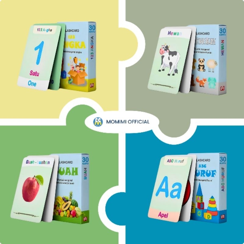 Jual Flash Card Edukasi Anak Bahan Tebal Laminasi Glossy Kartu Belajar ...