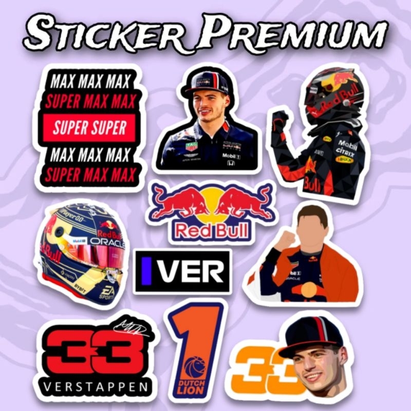 Jual Sticker F1 Max Verstappen Pack isi 10 pcs Vinyl Waterproof ...
