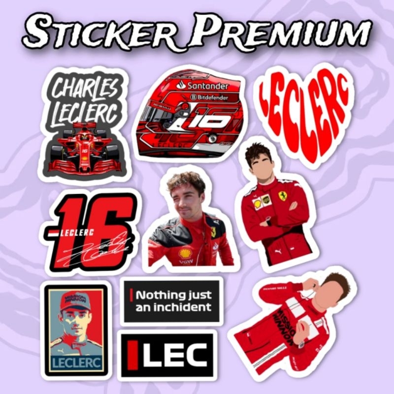 Jual Sticker F1 Charles Leclerc Ferrari Pack Isi 10 Pcs vinyl ...