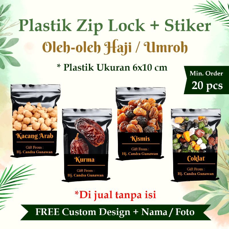Jual PLASTIK ZIP LOCK STIKER OLEH-OLEH HAJI UMROH CUSTOM FREE DESAIN ...