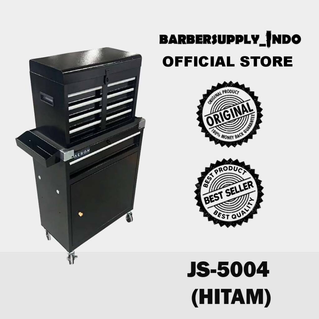 Jual TROLLEY BARBER HITAM JS-5004 TROLI SUSUN ALAT CUKUR RAMBUT BARBER ...