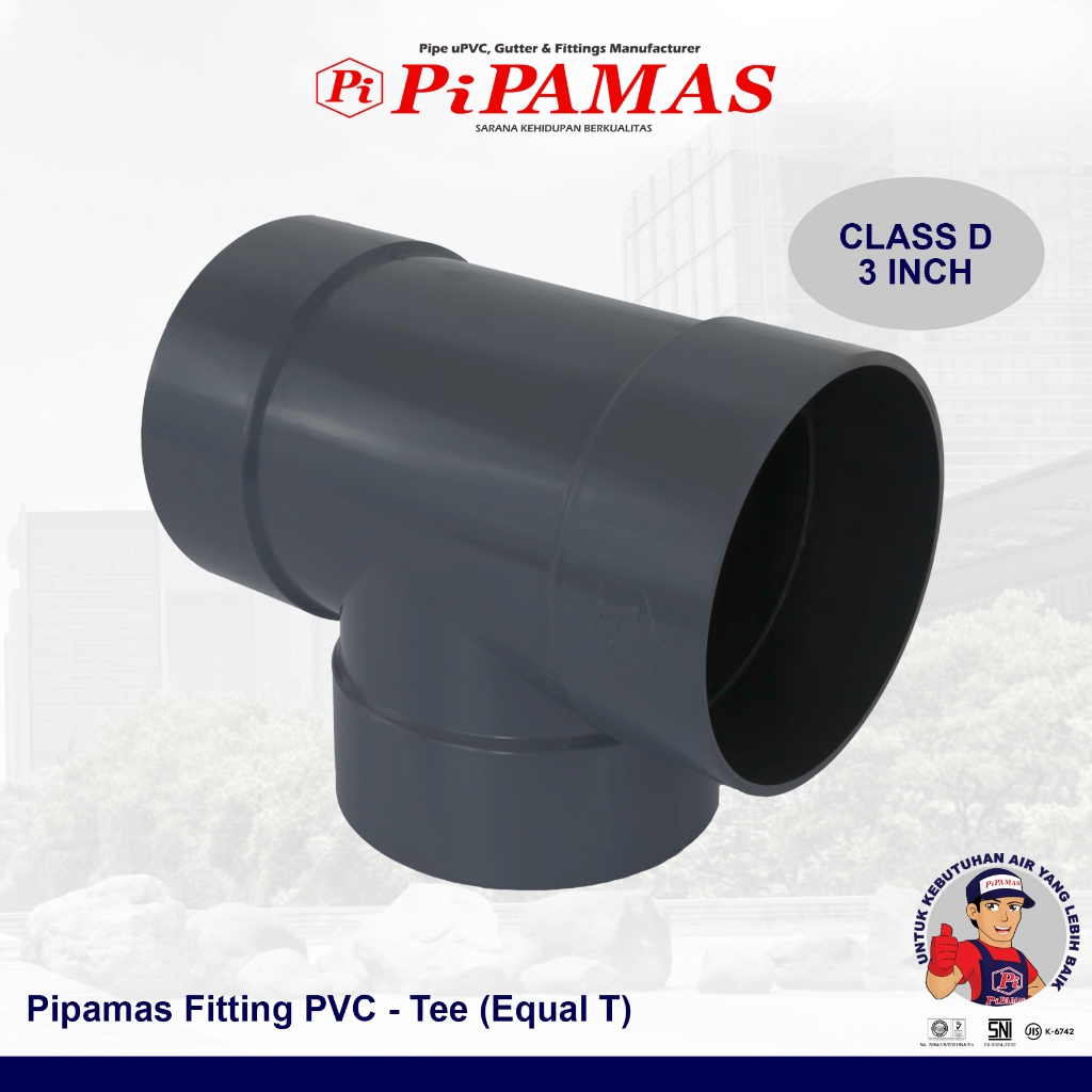 Jual PiPAMAS Fitting Pipa PVC Tee D Ukuran 3 - 5 inch | Shopee Indonesia