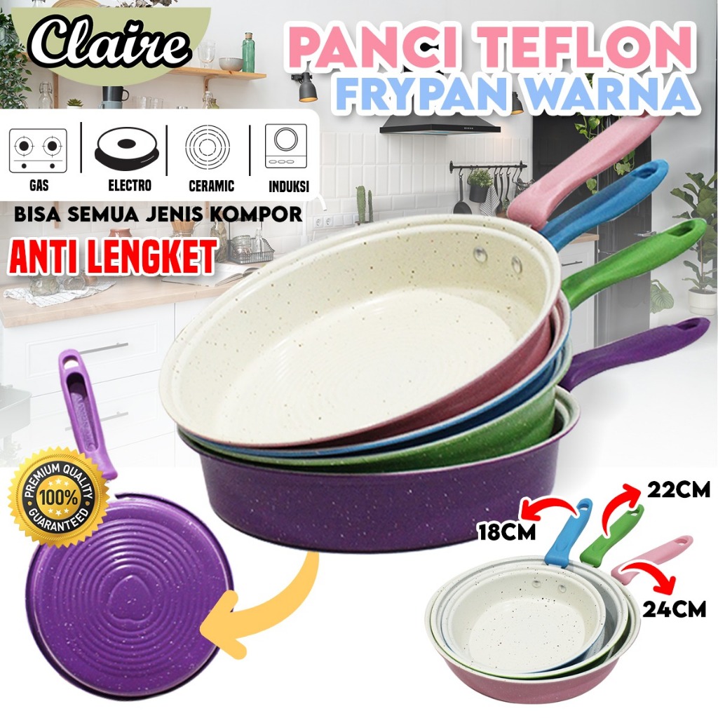 Jual Teflon Panci Penggorengan Banyak Ukuran / Wajan Penggorengan Anti ...