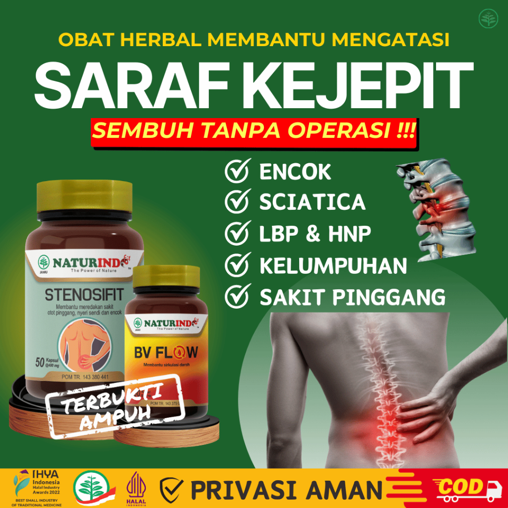 Jual Obat Saraf Kejepit Skiatika Sciatica Sakit Pinggang Sampai Kaki Sakit Bokong Stenosifit ...