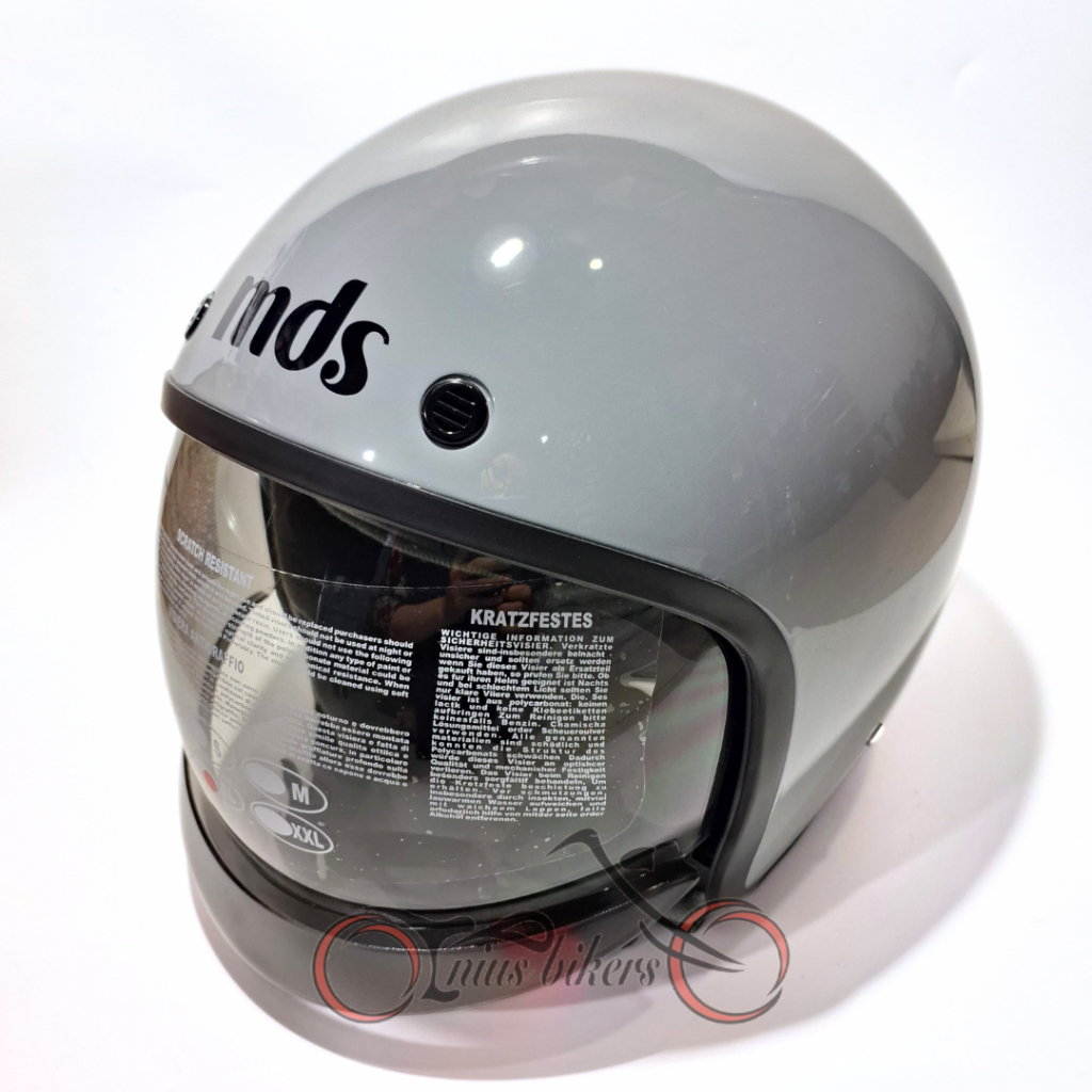 Jual HELM RETRO MDS MAGNUM SOLID GREY - HELM BOGO | Shopee Indonesia