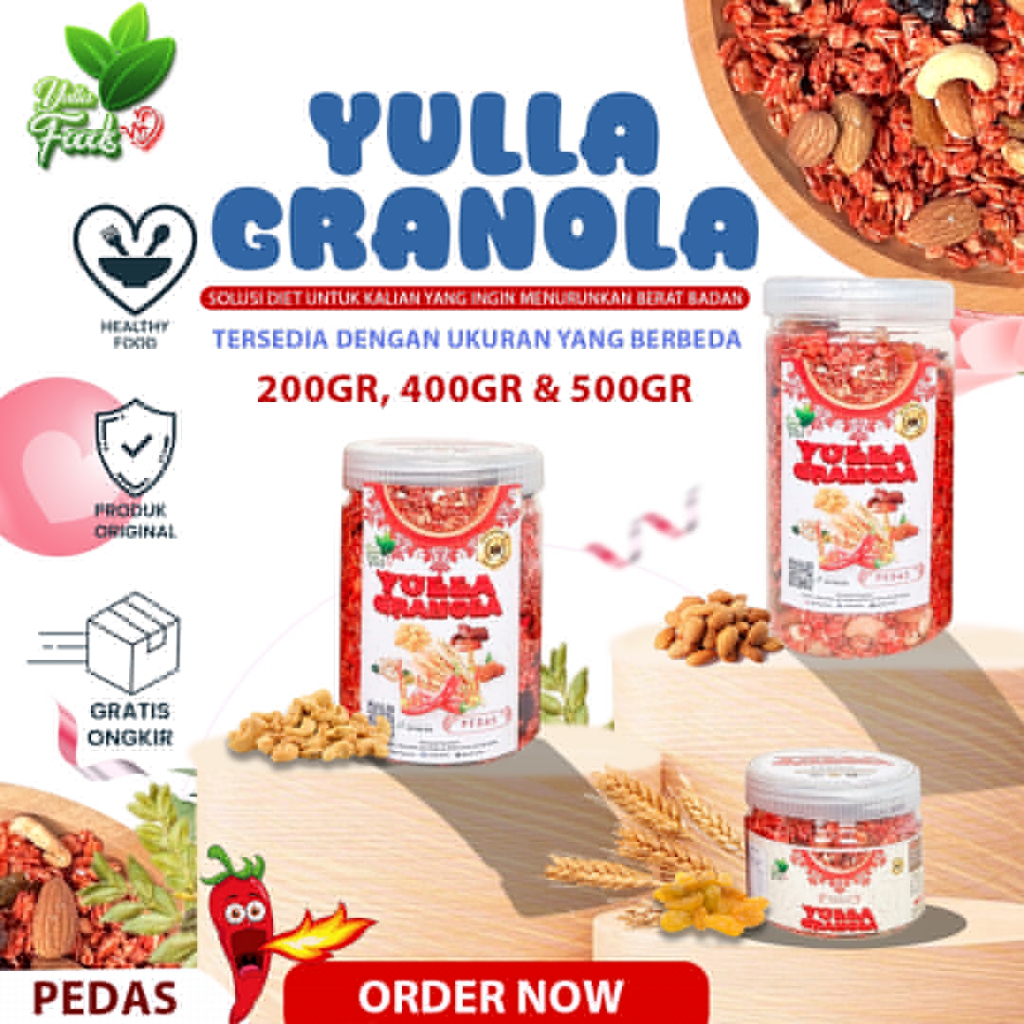 Jual Granola / Yulla Granola Spicy Makanan Sehat Rendah Kalori 500gr ...