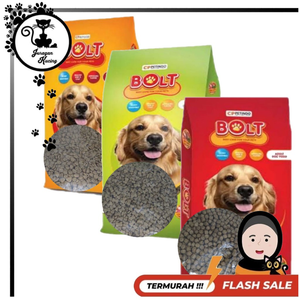 Jual makanan anjing BOLT DOG 7KG dry dog food LAMB / BEEF 7 KG (GOSEND ...
