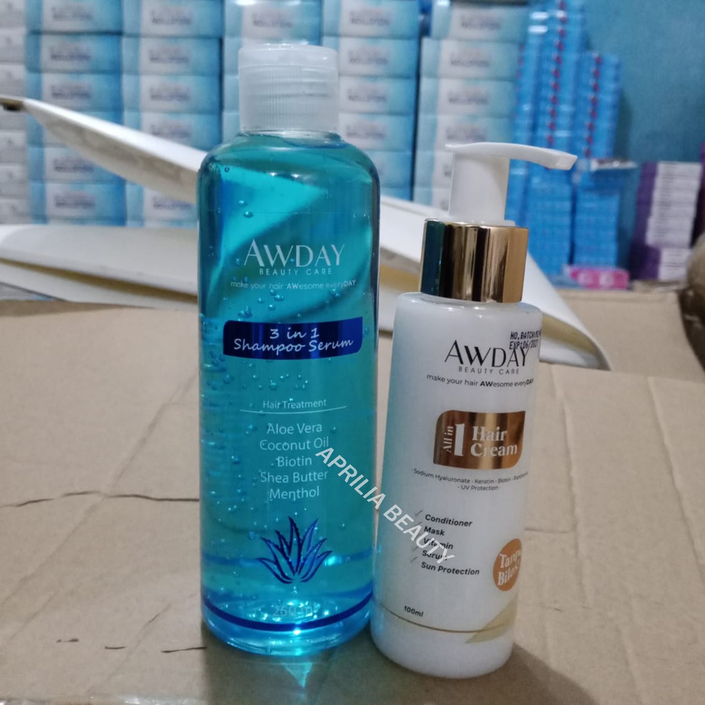 Jual PAKET SHAMPOO TREATMENT AWDAY 3in1 250ML & CONDITIONER 100ML ...