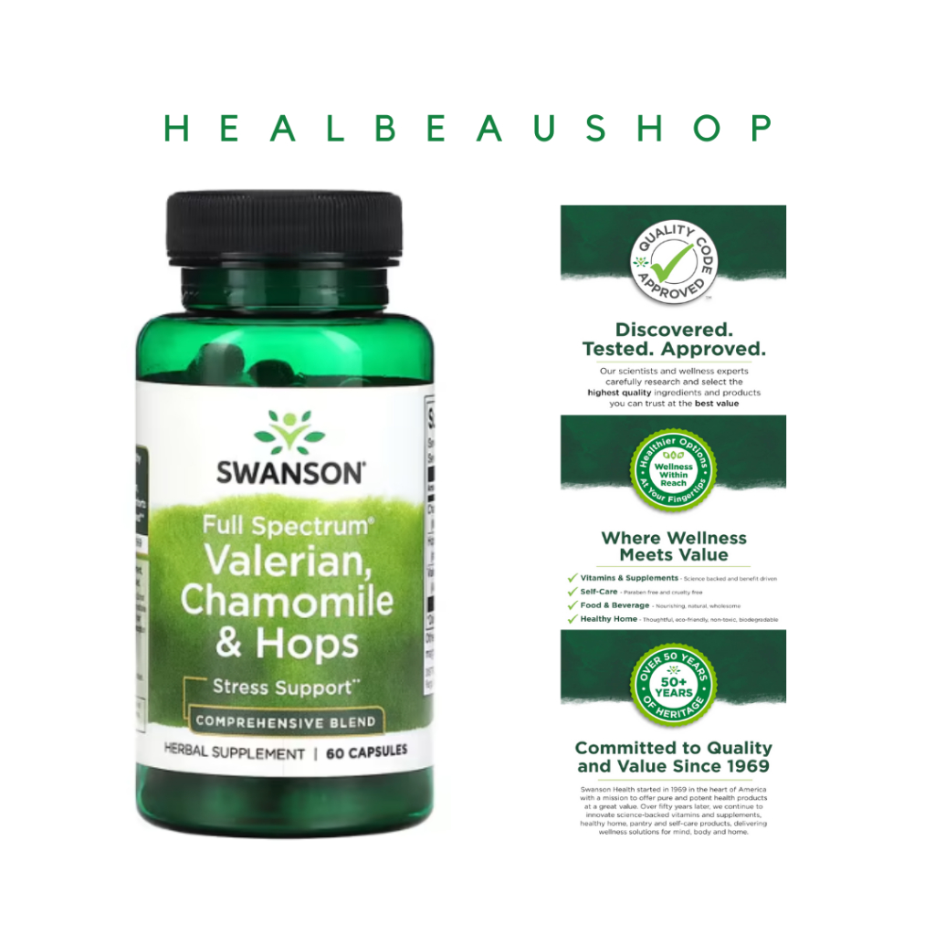 Jual Swanson Valerian Root, Chamomile Hops 750mg Depresi Insomnia Cemas ...