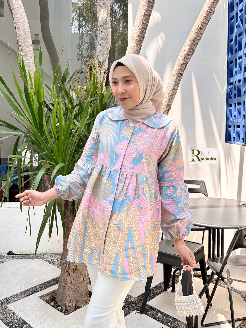 Jual Blouse Batik Rumput Bunga Warna Soft | Shopee Indonesia