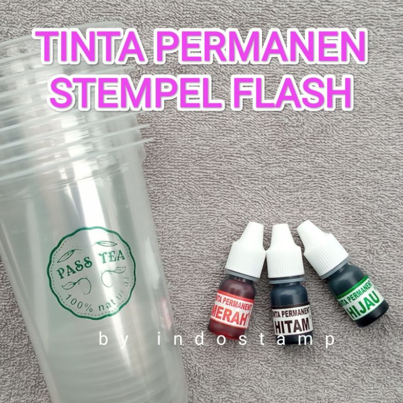 Jual Pesan aja tinta stempel PLASTIK PERMANENT 5ML KHUSUS STEMPEL FLASH ...