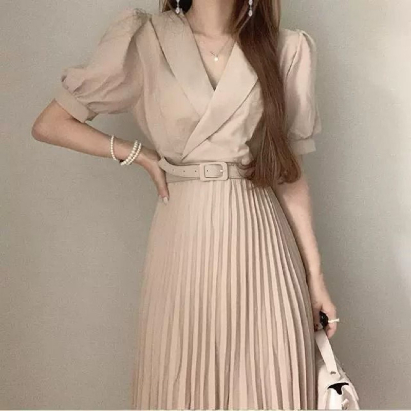 Jual Francesca Dress Belt Simple Basic Korean Chic Minimalis Dinner ...
