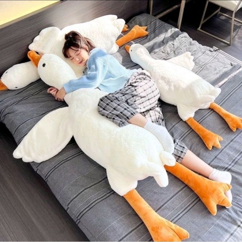 Jual Boneka guling Angsa Jumbo Panjang 100cm Mainan Mewah Bebek Lucu ...