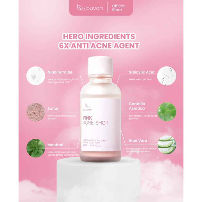 Jual Wow banget Buvon Pink Acne Shot 3ml Totol Jerawat Ampuh dan ...
