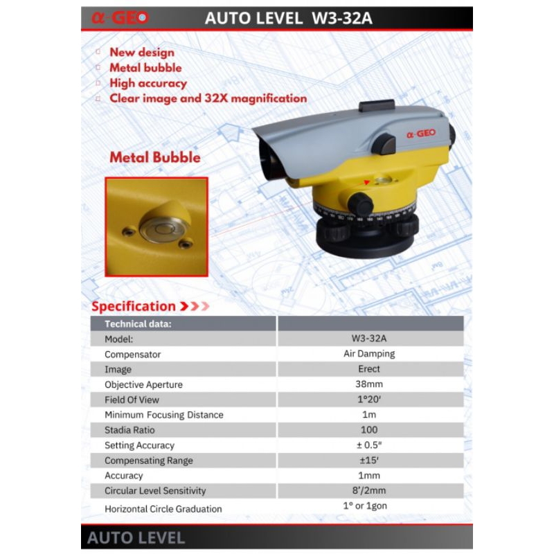 Jual AUTOMATIC ALPHA GEO-W3+32A / WATERPAS ALPHA GEO-W3-32A | Shopee ...