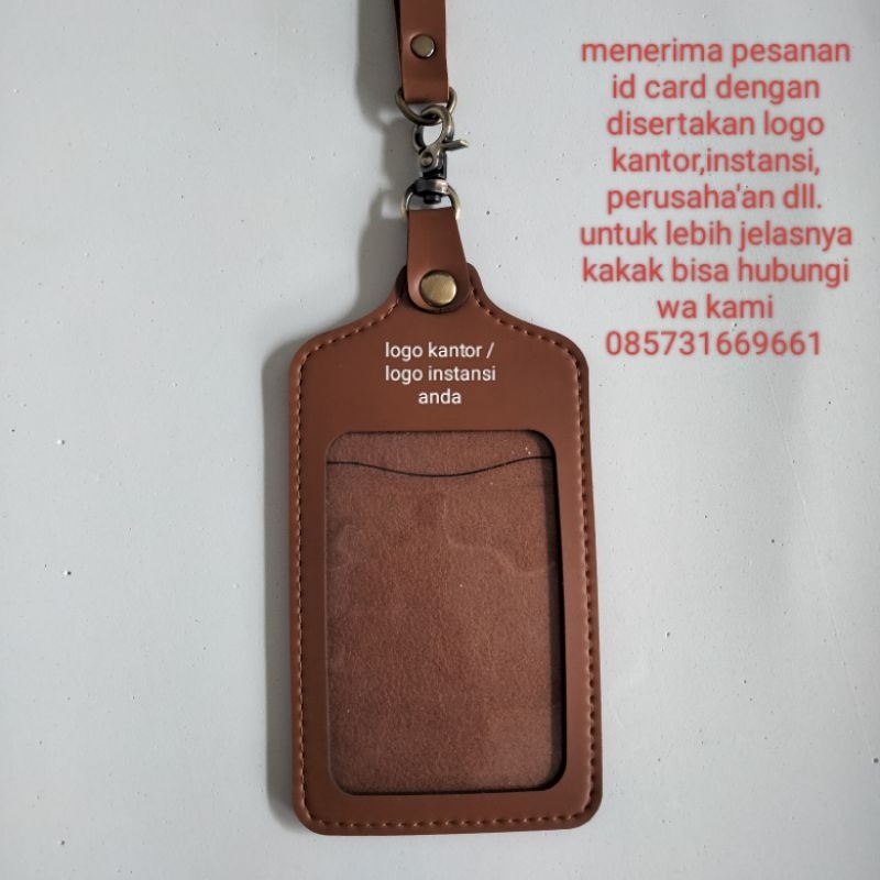 Jual id card / gantungan id card kulit oscar (custom) | Shopee Indonesia