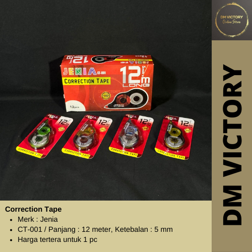 Jual Correction Tape CT-001 JENIA 12M x 5mm / Tipe X Kertas / Tipe - X ...