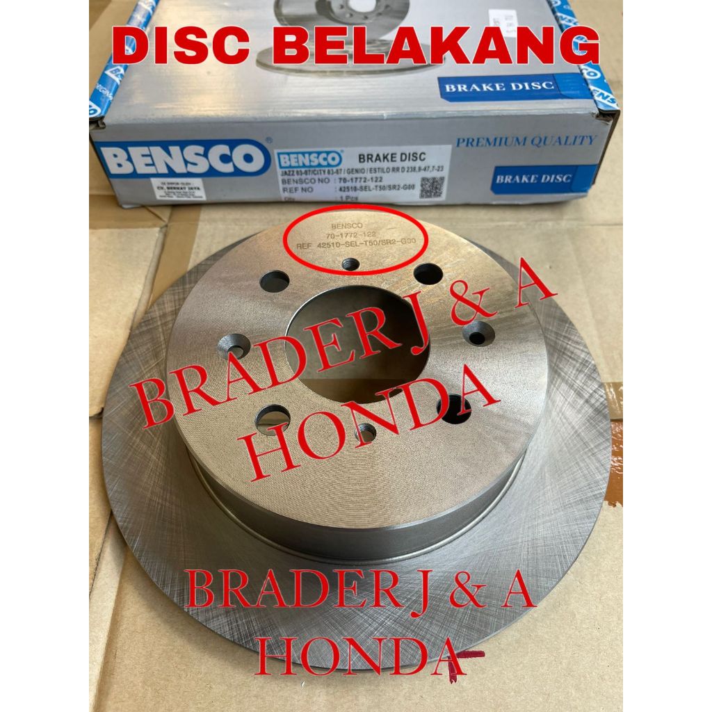 Jual DISC BRAKE PIRINGAN REM CAKRAM BELAKANG HRV GEN 2 3 RU1 RU5 RV3 ...