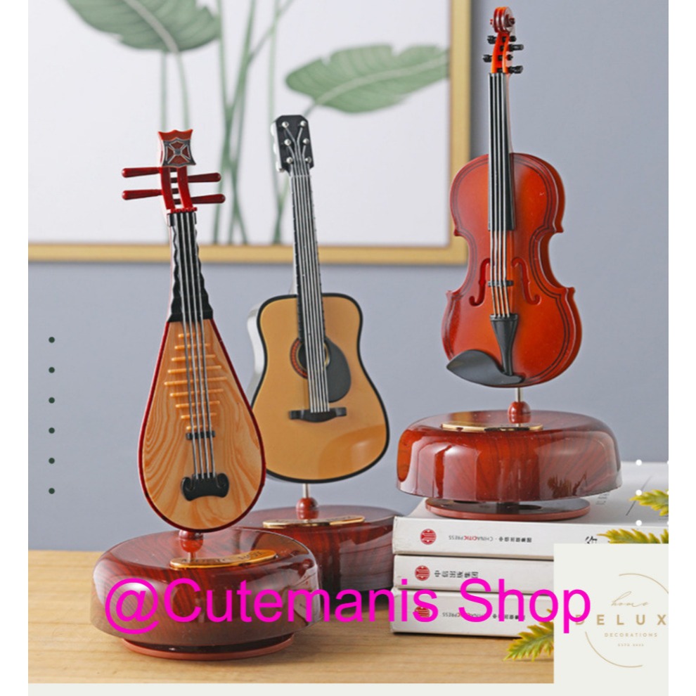 Jual Kotak Musik Music Box Hadiah Ulang Tahun Gitar Biola Lute Romantis ...
