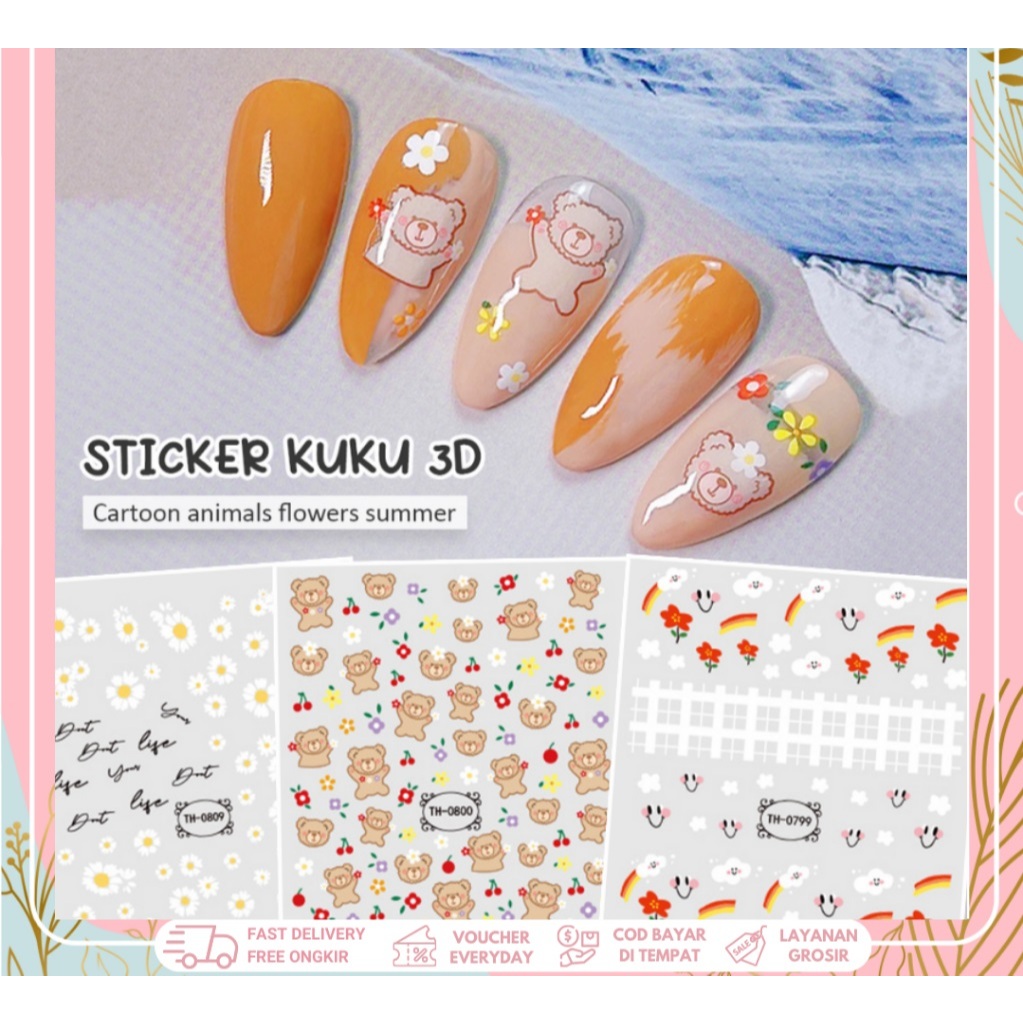Jual STIKER KUKU MOTIF LUCU/STICKER NAIL ART MOTIF RABBIT CARROT/BUNNY ...