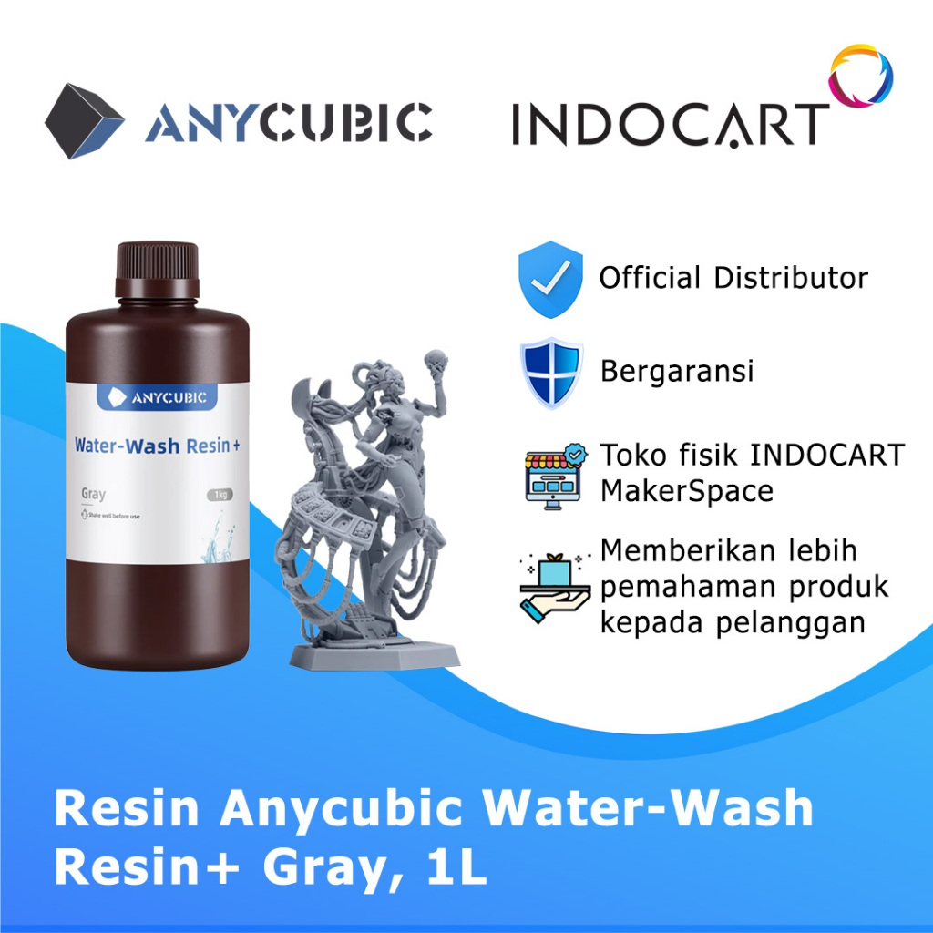 Jual Tinta Resin 3D Printer Resin Anycubic Water Wash Grey 1KG | Shopee ...