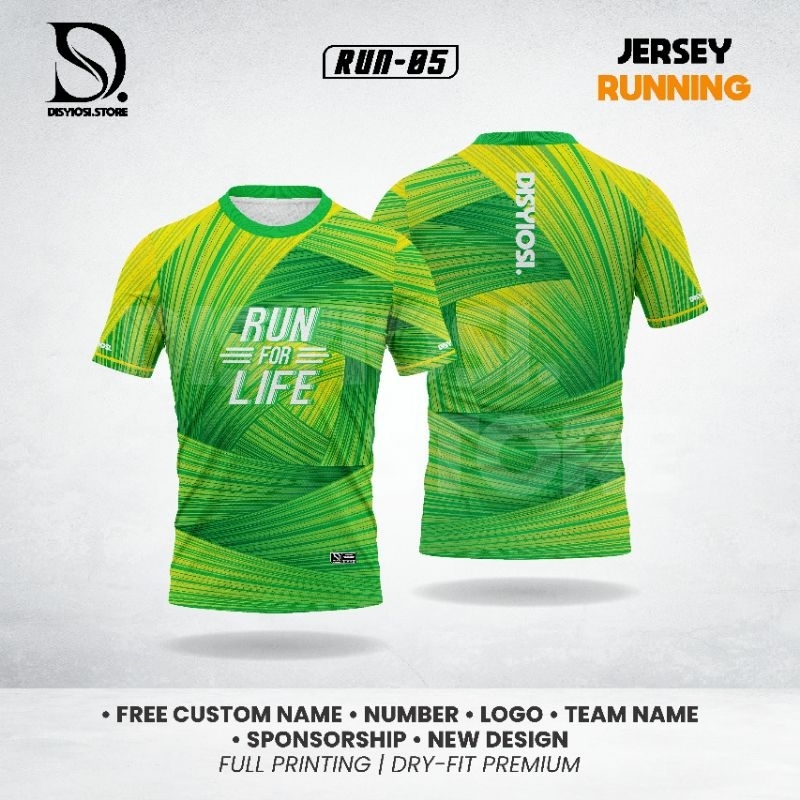 Jual Jersey Run For Life | Baju Olahraga Lari Unisex Full Print Custom ...