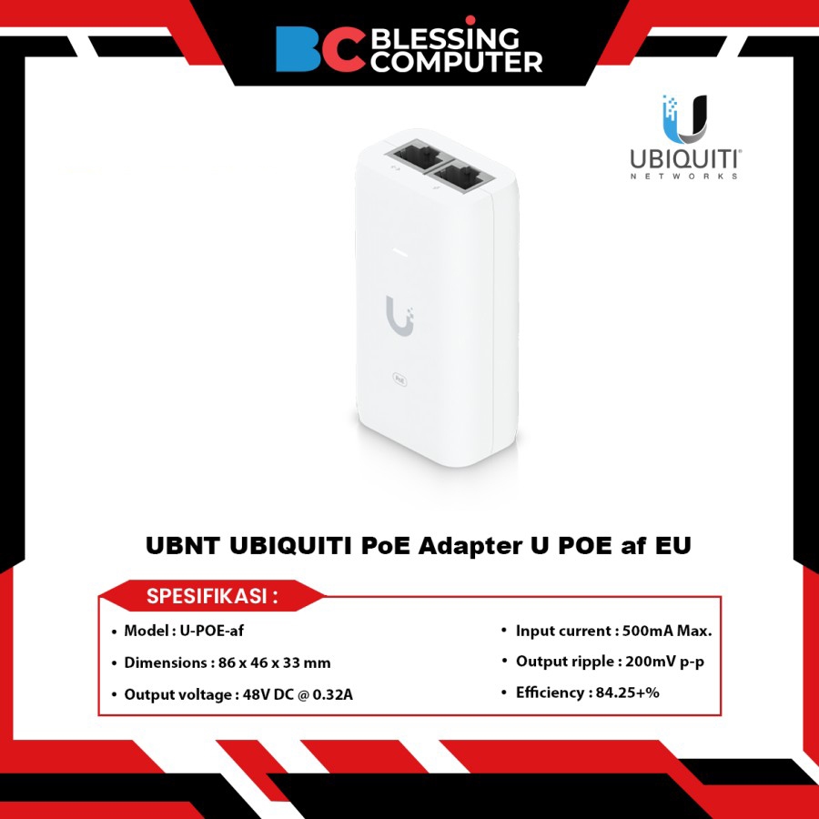 Jual UBNT UBIQUITI PoE Adapter U POE af EU | Shopee Indonesia