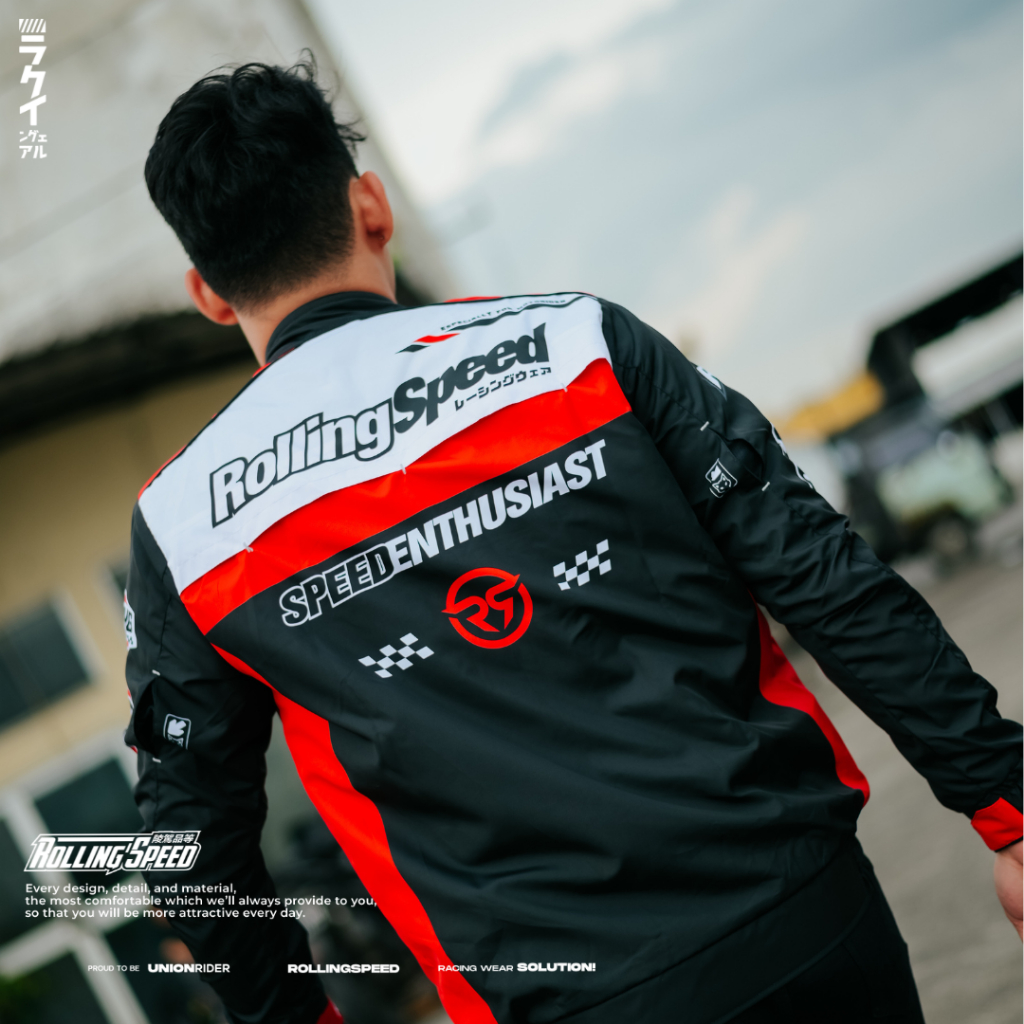 Jual Rollingspeed Jacket New Vintage Anselmo Black White - Jaket Anti Air | Shopee Indonesia