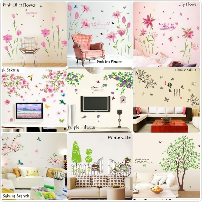 Jual Wallsticker Hiasan Dinding Sticker Ukuran 60x90 Motif Bunga ...