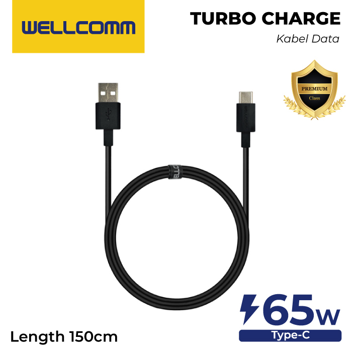 Jual Kabel Data Wellcomm Premium Turbo Fast Charge 5A Type-C 65W 1.5M ...