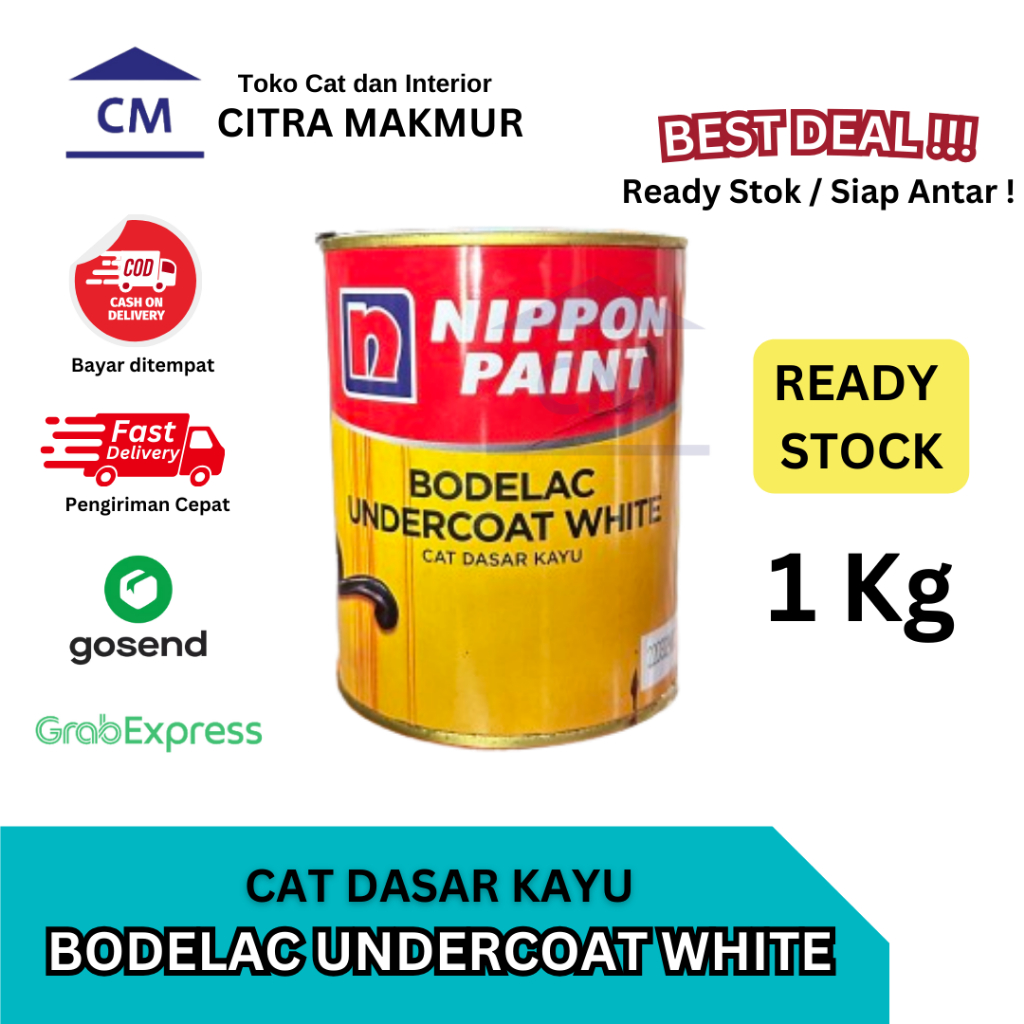Jual Nippon Bodelac Undercoat White - 1 Kg ( Cat Dasar Kayu ) | Shopee ...
