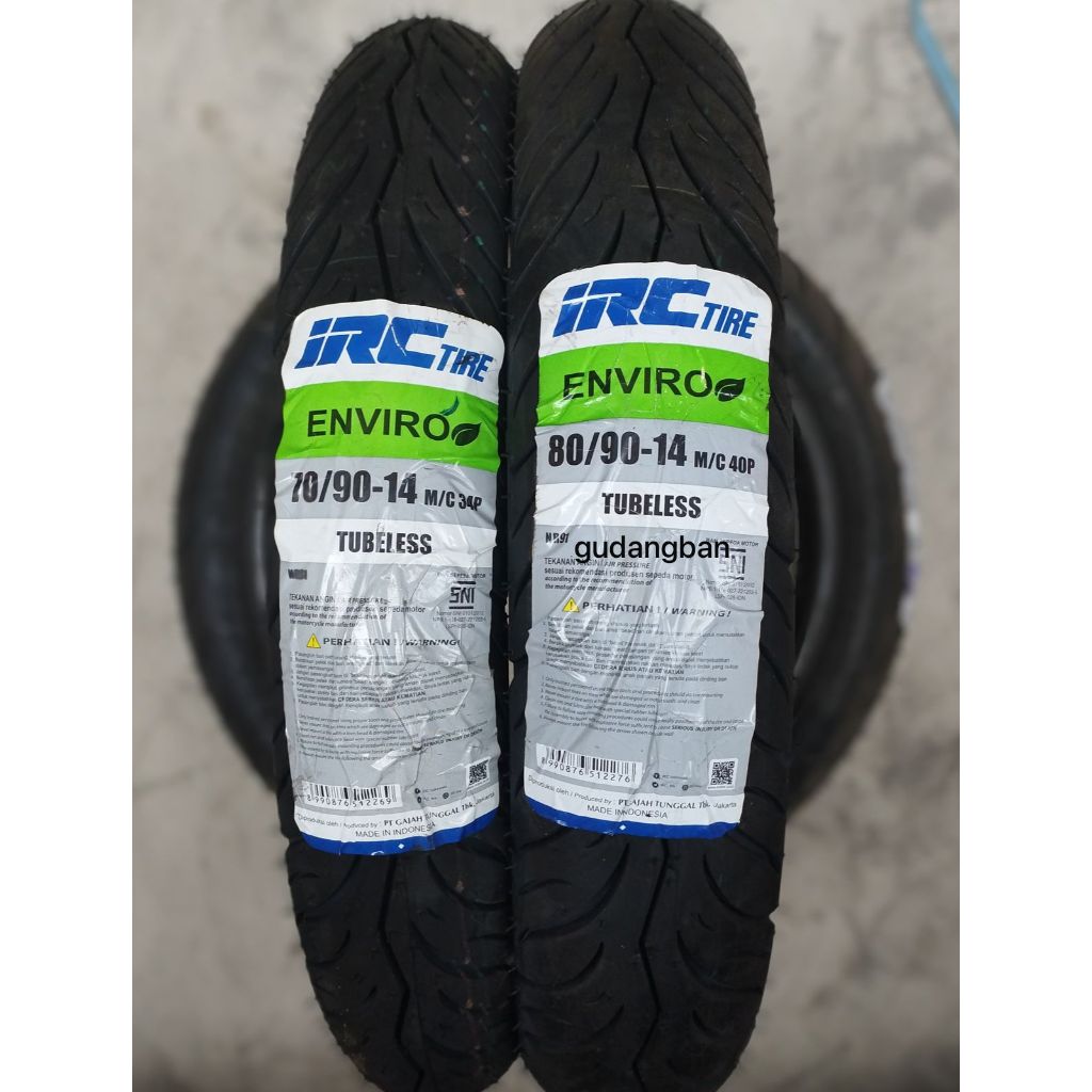 Jual Paket IRC ENVIRO 70 90 14 dan 80 90 14 Tubless NR91 Ban Luar Motor ...