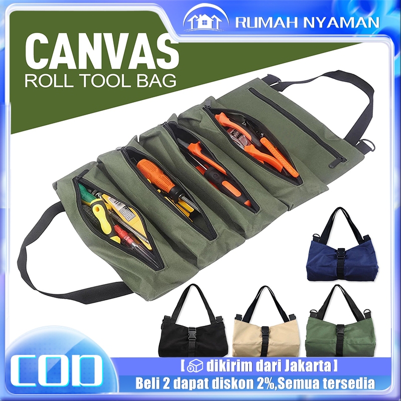 Jual Tool Bag Tas Perkakas Canvas Roll Multifungsi Tempat Tools ...