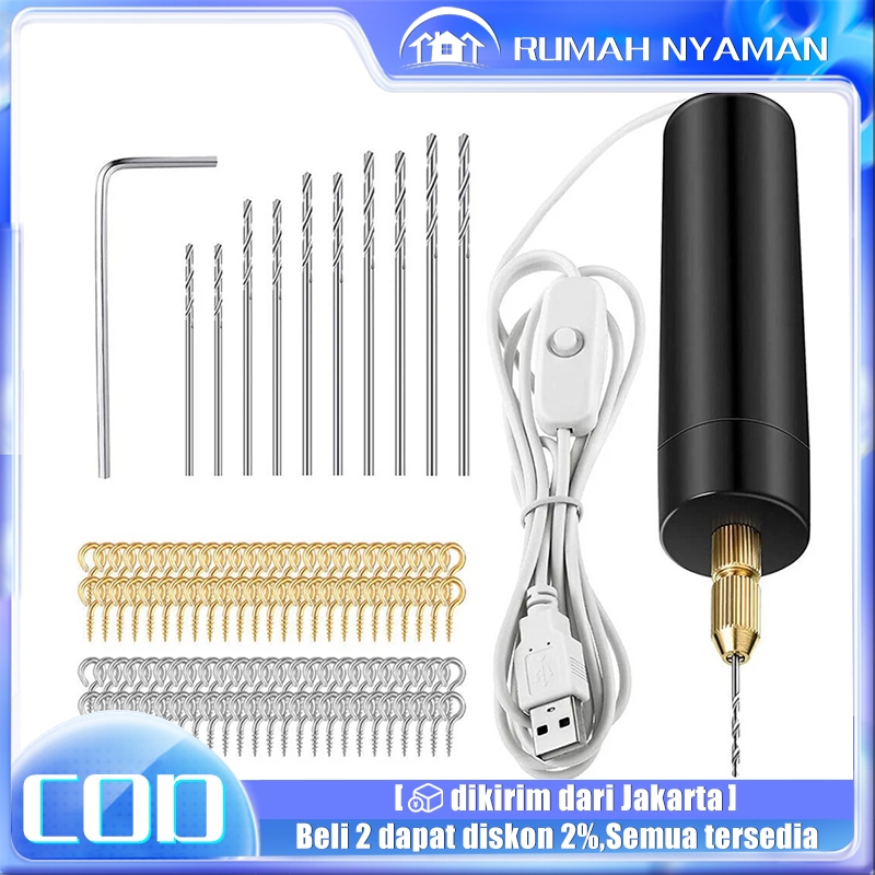 Jual Bor Elektrik Mini Portable Micro USB dengan 3Pc Bits dan Kabel USB ...