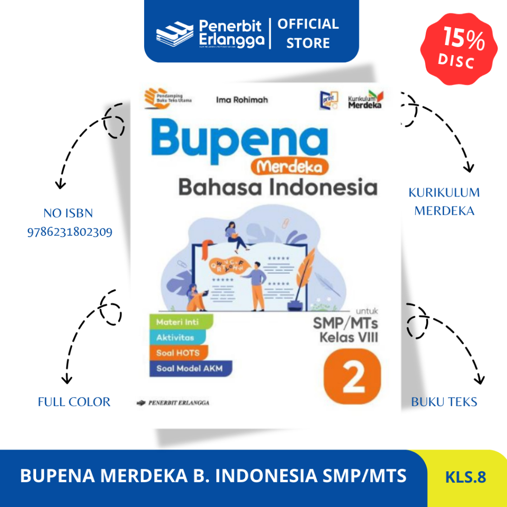 Jual [Erlangga Official] Bupena Merdeka Bahasa Indonesia Smp/Mts Kelas 8 - Kurikulum Merdeka ...