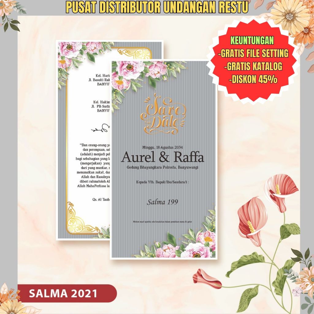 Jual Blangko Undangan Salma 199 | Blangko Undangan Murah| Blangko Undangan| Blangko Kosong ...