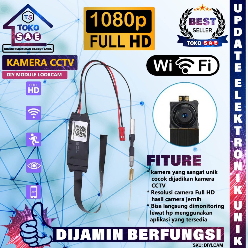 Jual Kamera Unik CCTV Mini Wifi Spy Camera DIY Module Lookcam Wireless ...