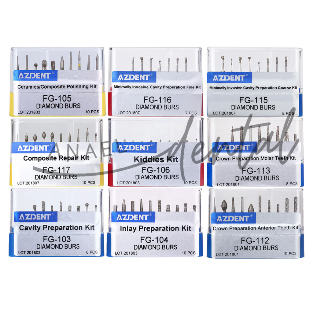 Jual AZDENT Dental Diamond Bur (FG-103/FG-104/FG-105/FG-106/ FG-112 / FG-113 / FG-115 / FG-116 ...