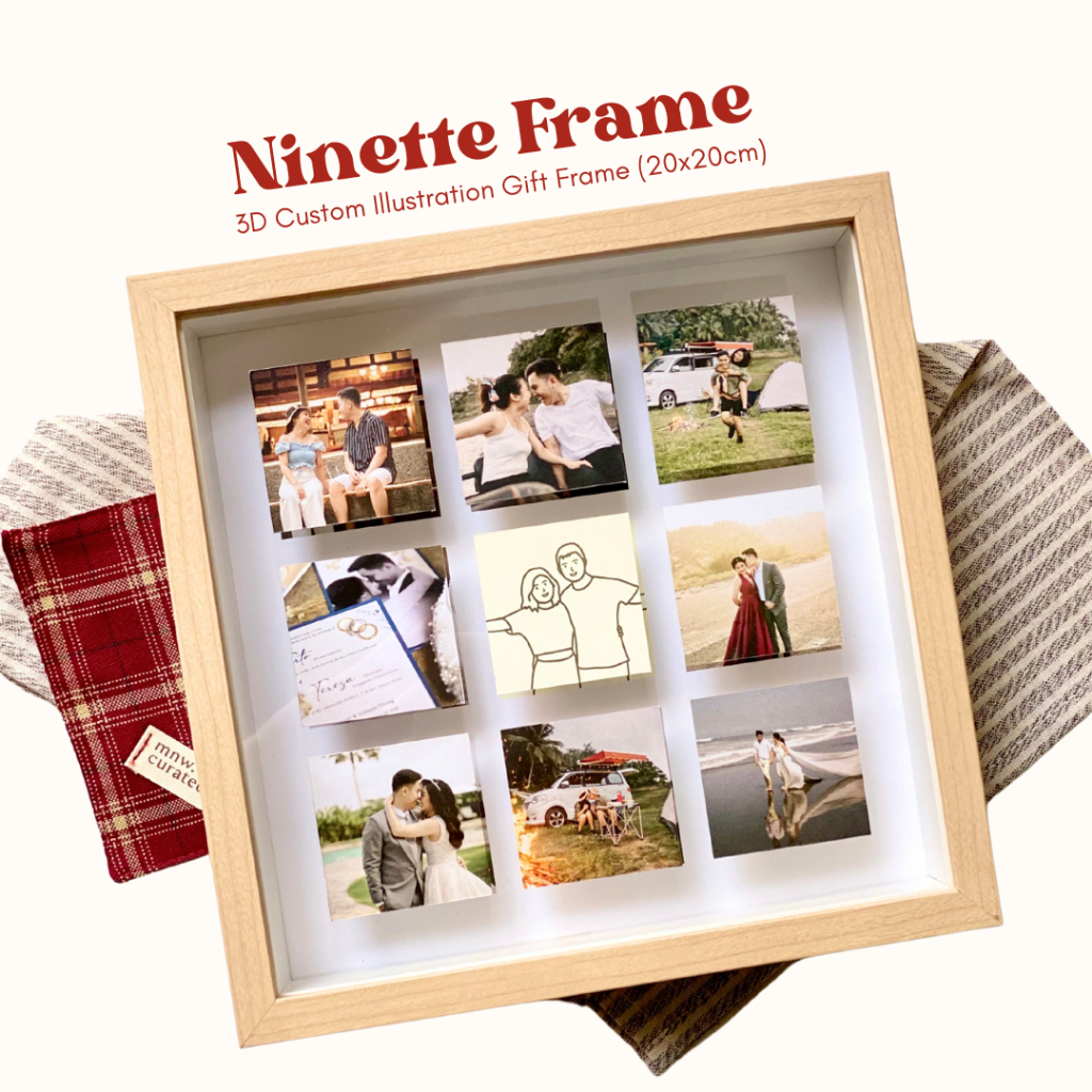 Jual [Ninette Frame] 3D Custom Illustration Frame 20x20 cm - Hadiah ...