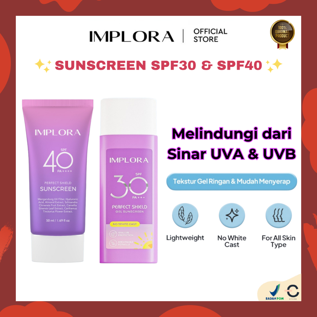 Jual [ORI BPOM] IMPLORA Perfect Shield Sunscreen SPF 40 PA ...