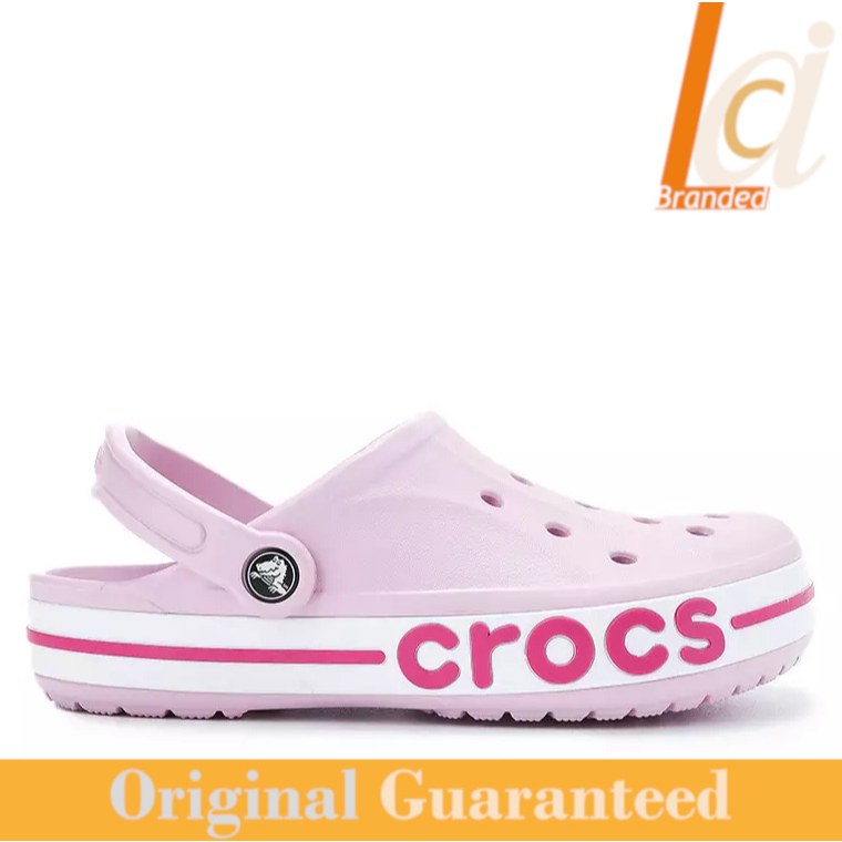 Jual Sepatu Sandal Clog Original Crocs Bayaband Clog - Pink | Shopee ...