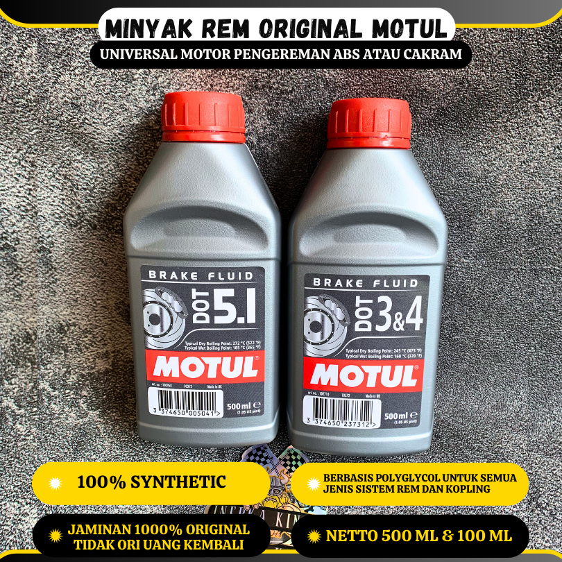 Jual Brake Fluid Cairan Oli Minyak Rem ORIGINAL MOTUL DOT 3 & 4 & 5.1 Universal Motor Mobil ...