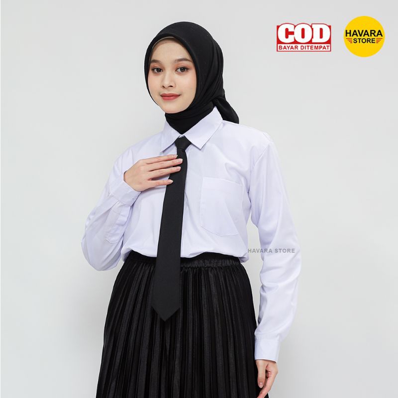 Jual KEMEJA PUTIH POLOS + FREE DASI HITAM | Shopee Indonesia