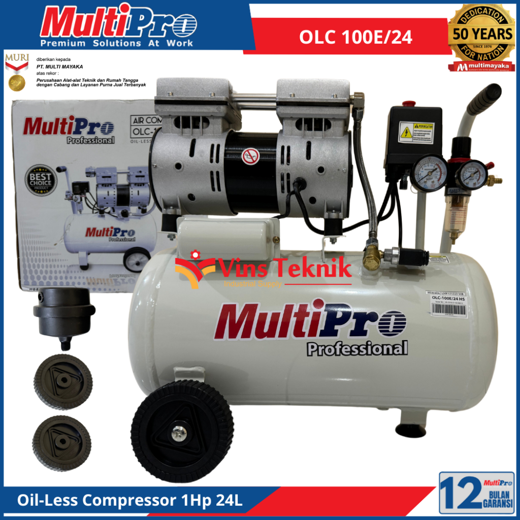 Jual Mesin Kompresor 1HP Oil-Less Oilless Compressor OLC 100 E-24 ...