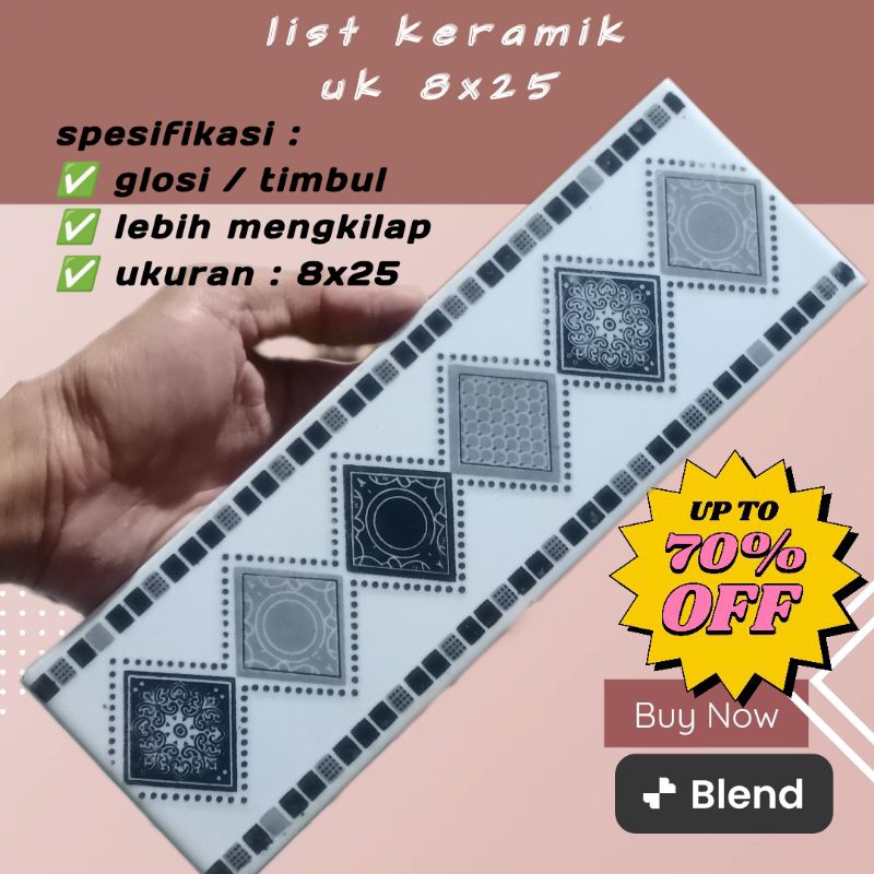 Jual list keramik dinding minimalis motif sandir ukuran 8x25 grosir ...