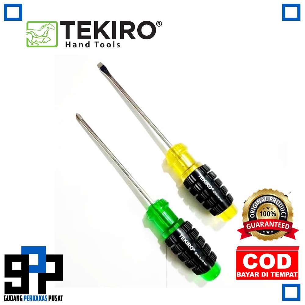 Jual TEKIRO Obeng Tekiro Plus (+) / Minus (-) PH2x150 mm Gagang Karet ...