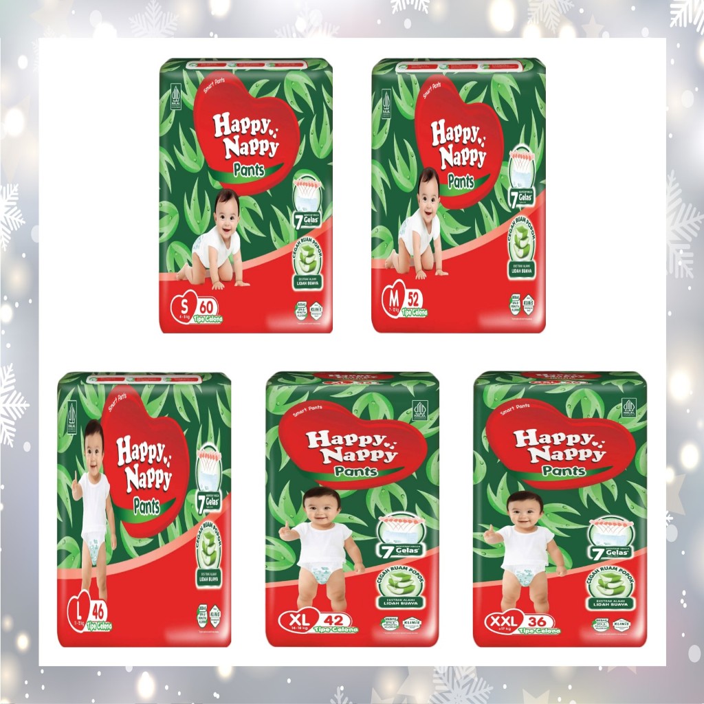 Jual Happy Nappy Smart Pants S60 / M52 / L46 / XL42 / XXL36 S 60 / M 52 ...