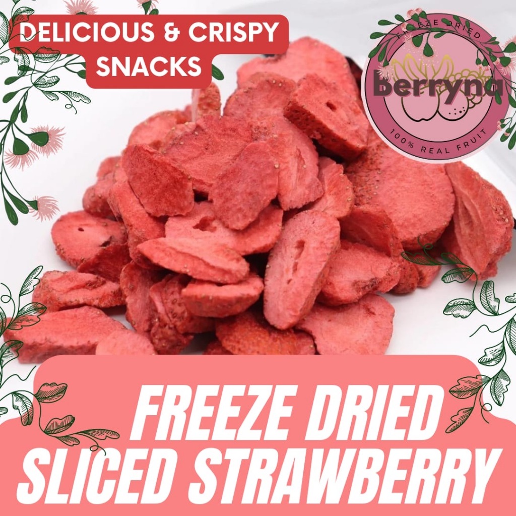 Jual Strawberry kering Freeze Dried by Berryna Crispy Cemilan snack ...